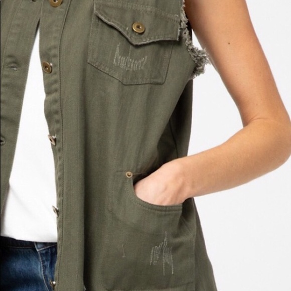 entro | Jackets & Coats | Entro Olive Green Denim Buttonup Collared ...